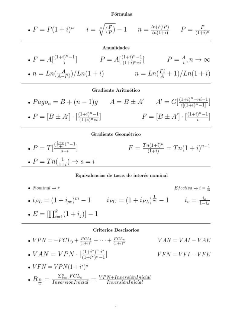 Formulas Ingeco | PDF
