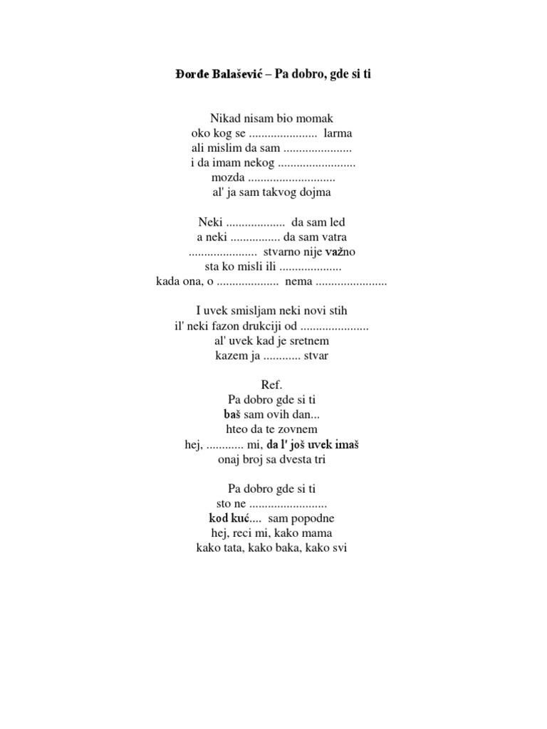 Đorđe Balašević PDF | PDF