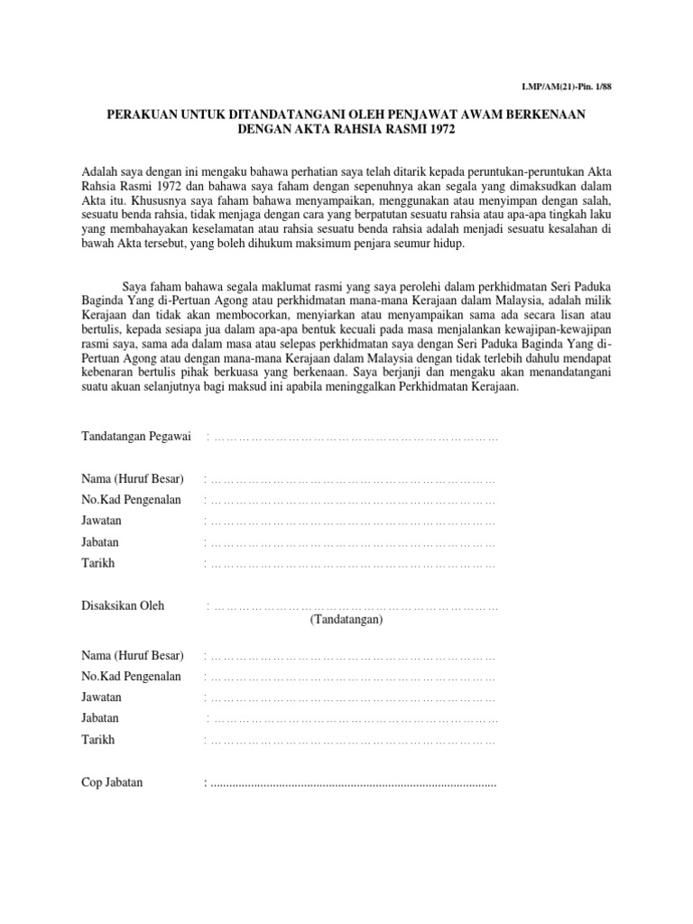Akta Rahsia Rasmi 1972 | PDF | Politik