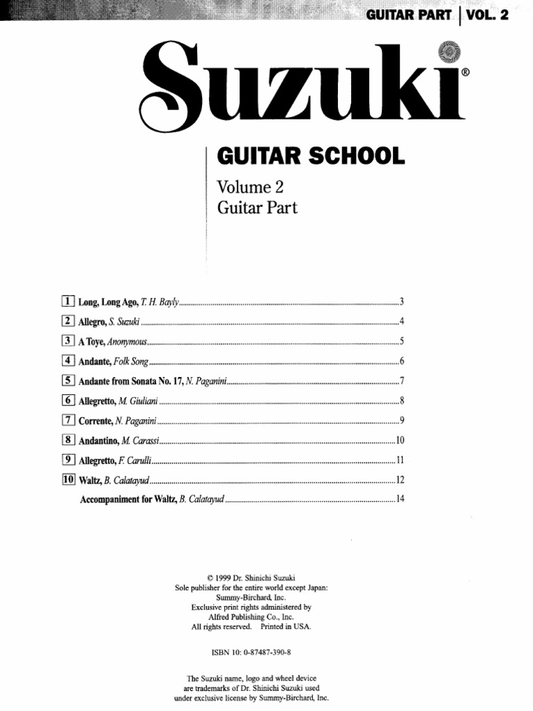 Suzuki Guitar Method Vol 02 PDF | PDF | Tempo | Musical Forms