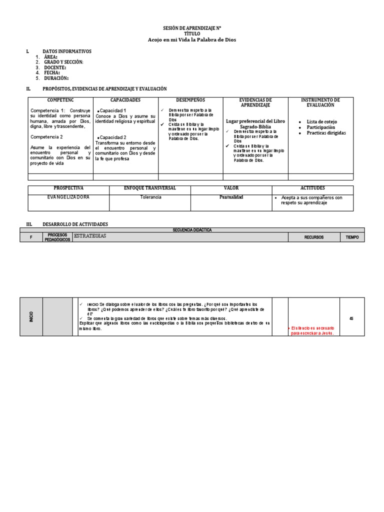 Sesión de Aprendizaje 2020 | PDF | Jesús | Parábolas de Jesús