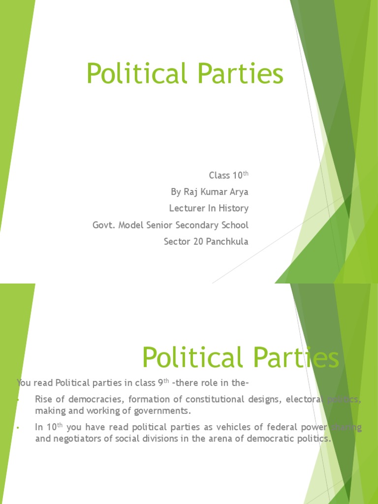 Political Parties Class 10 Notes | PDF | Politics Of India | Elections