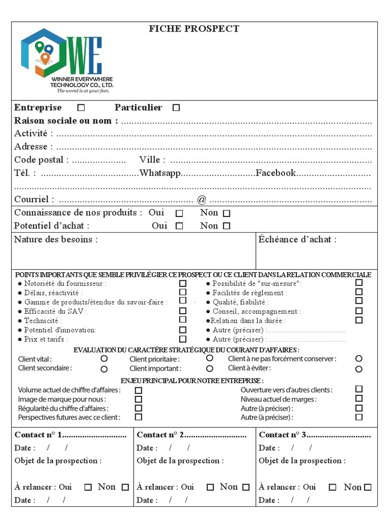 Fiche Prospect PDF | Download Free PDF | Économie | Business