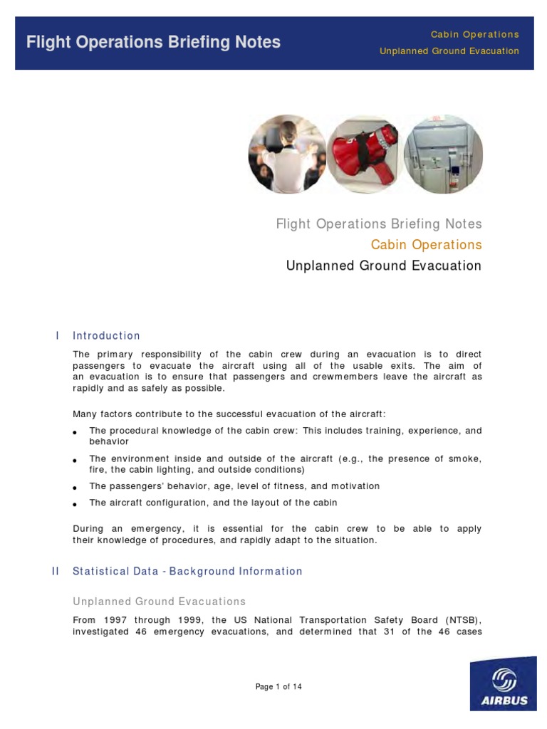 Cabin Crew Evacuation Procedures: Guidance for Unplanned Ground ...