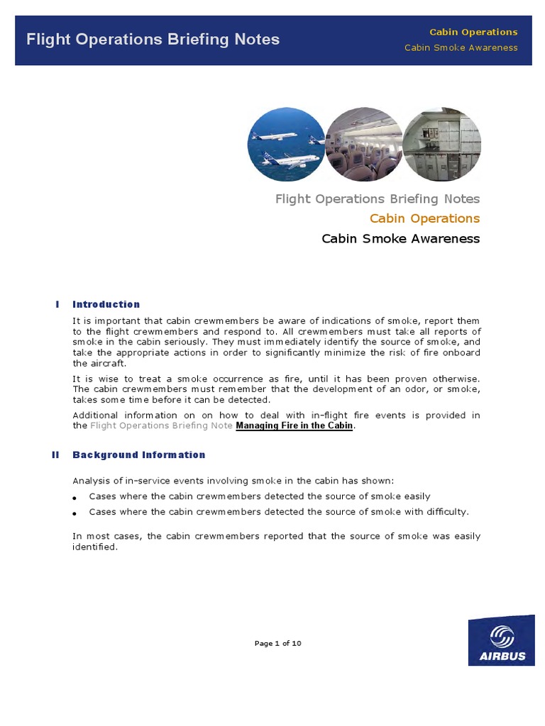 Flight Operations Briefing Notes | PDF | Smoke | Aviation Safety