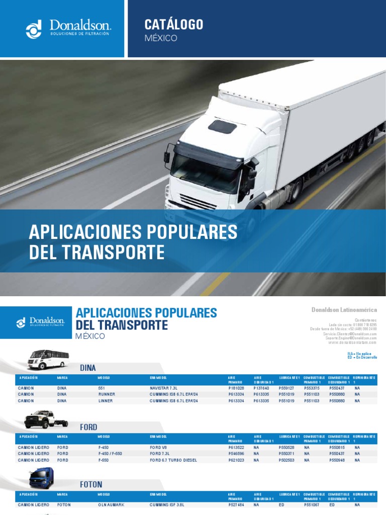 Filtros Donaldson Seleccion PDF | PDF | Camión | Máquinas rotativas