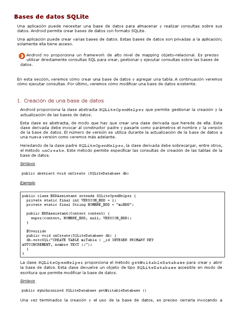 Bases de Datos Sqlite | Descargar gratis PDF | SQL | Bases de datos