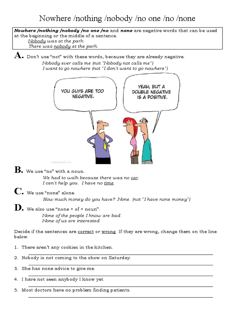 Day 89 - Nowhere, Nothing, Nobody, No One, No and None | PDF