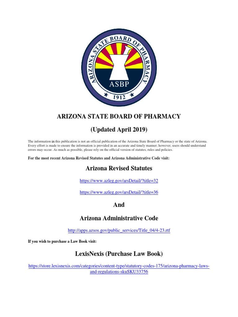 AZ Lawbook PDF | PDF | Pharmacy | Pharmacist