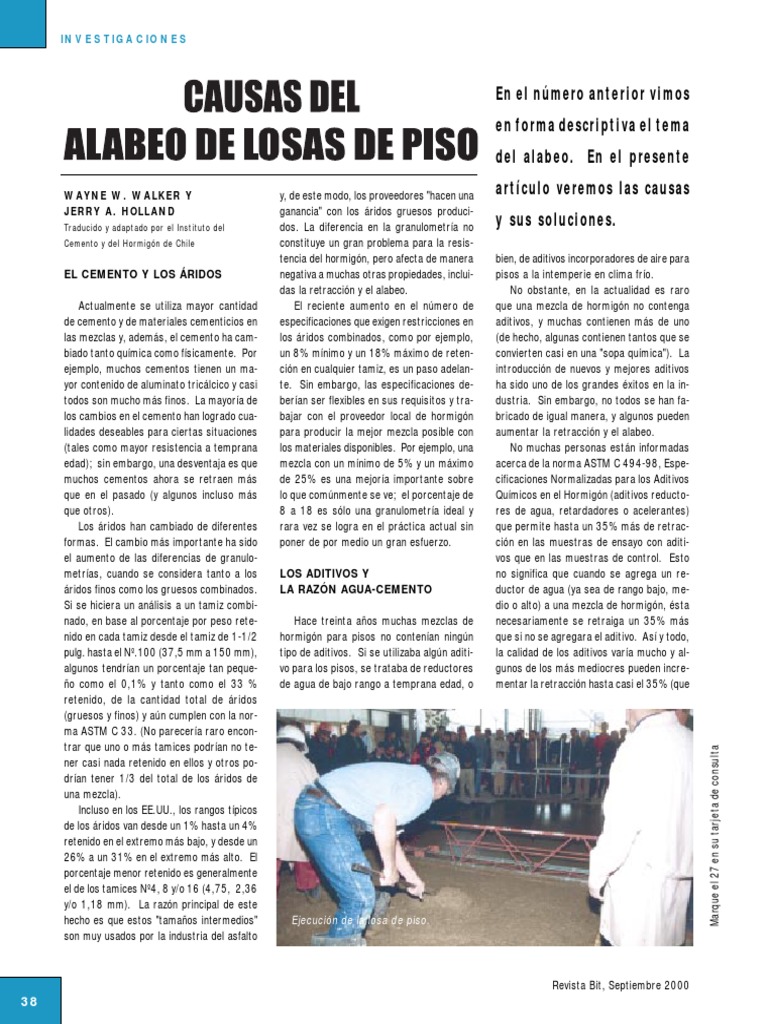 Causas y soluciones del alabeo en losas | PDF | Hormigón | Cemento