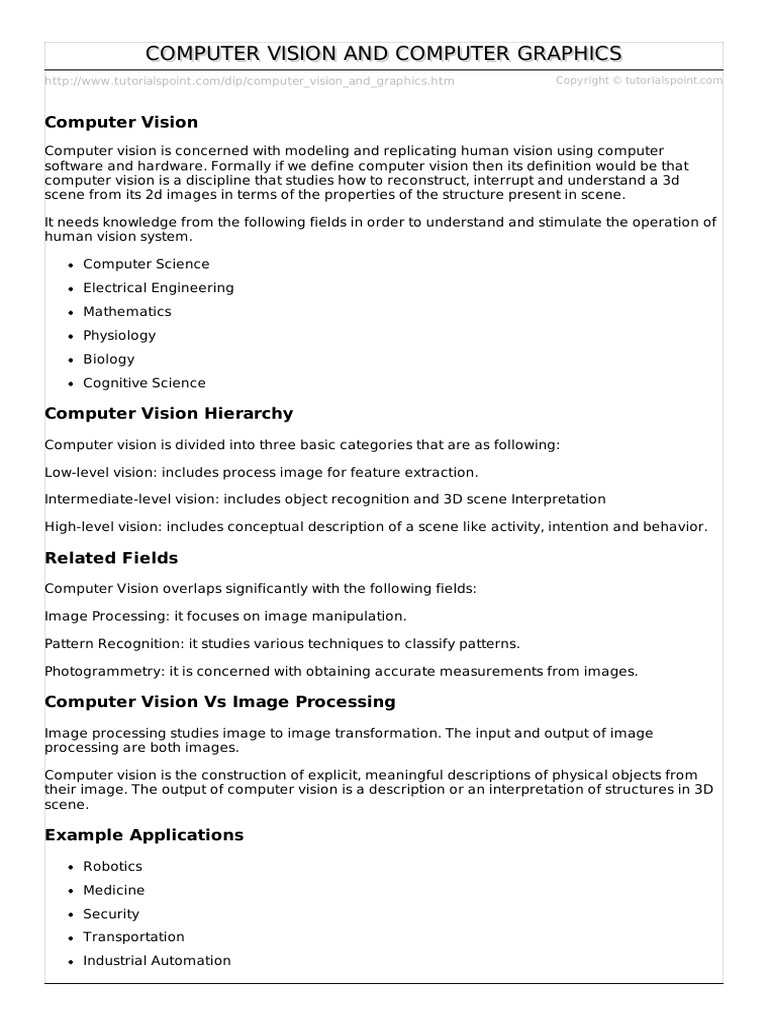 Computer Vision and Graphics PDF | Download Free PDF | Computer Vision ...