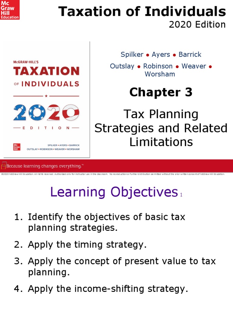 Tax Planning Strategies and Related Limitations: 2020 Edition | PDF ...