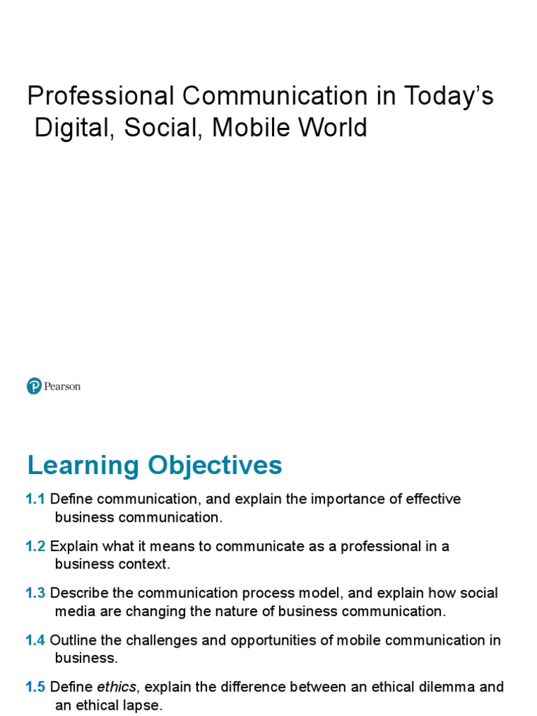 Professional Communication in Today's Digital, Social, Mobile World ...