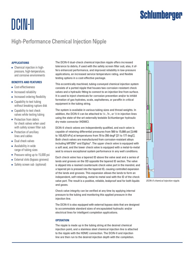 Dcin-Ii: High-Performance Chemical Injection Nipple | Download Free PDF ...