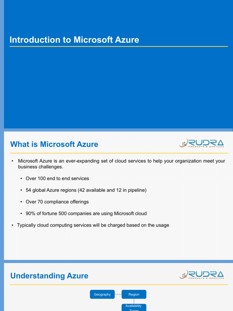Introduction To Microsoft Azure | PDF