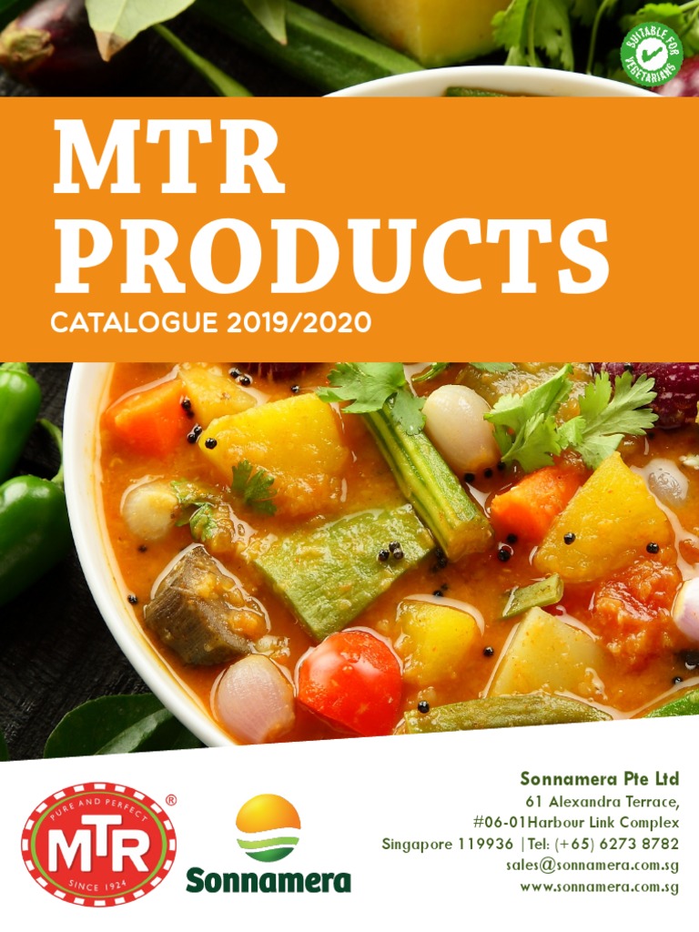 MTR Products Catalogue 2019/2020 | PDF | Curry | Foods