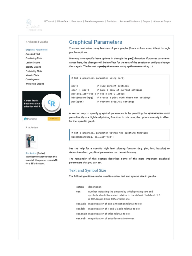 Graphical Parameters R | PDF | Typefaces | Arial