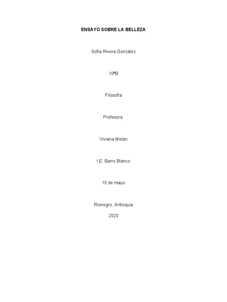 Ensayo Sobre La Belleza | PDF | Belleza | Immanuel Kant