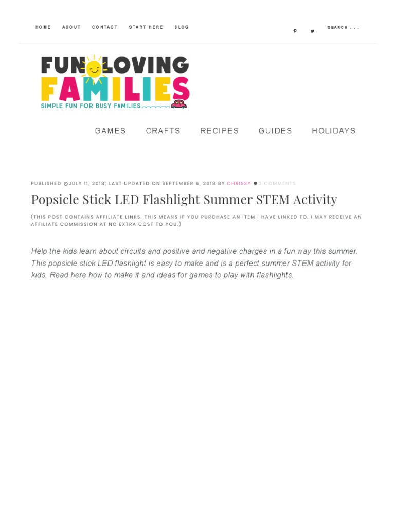 Popsicle Stick LED Flashlight Summer STEM Activity - Fun Loving ...