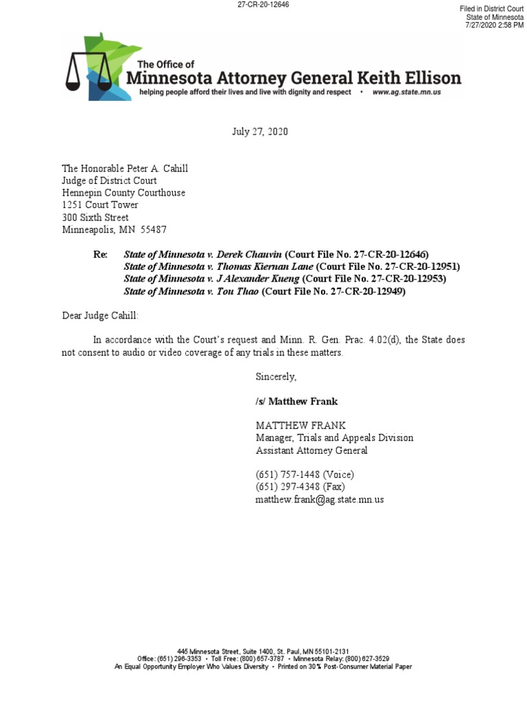 Court Correspondence on Media Coverage | PDF