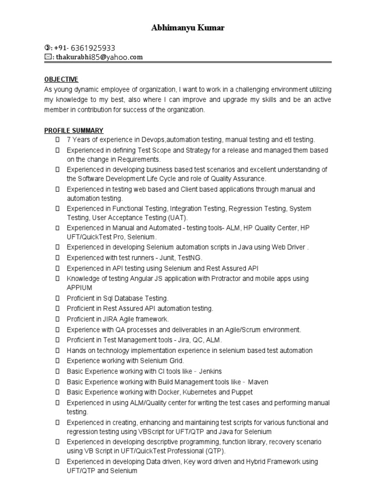 Abhi Resume | PDF | Selenium (Software) | Systems Engineering