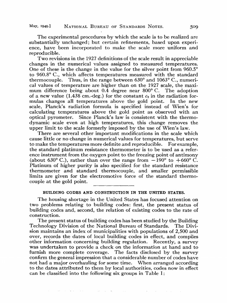 National Bureau of Standards Notes on Revisions to Temperature Scale ...