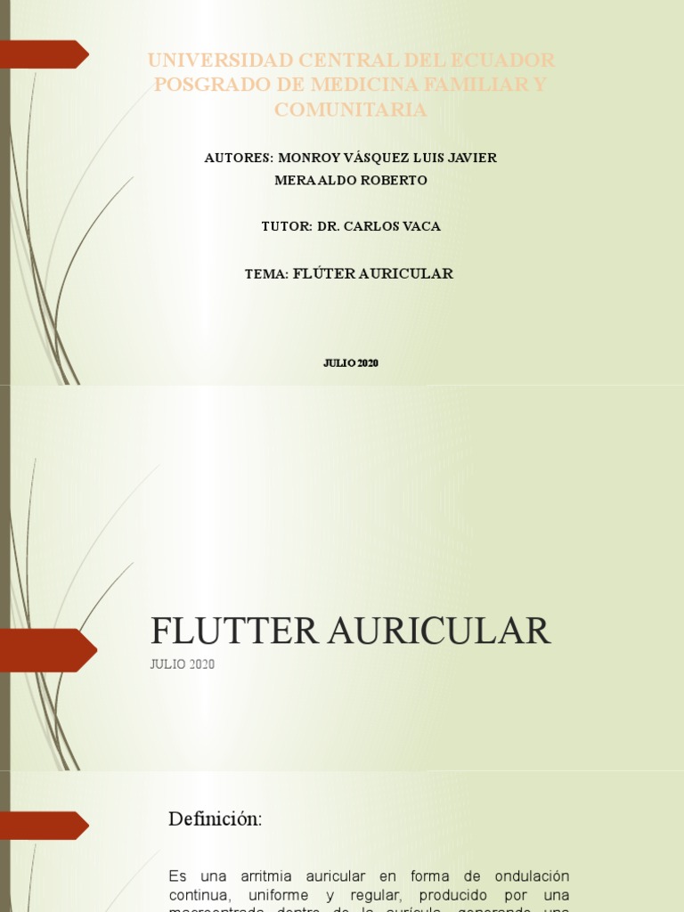 Flutter Auricular | PDF | Electrocardiografia | Corazón