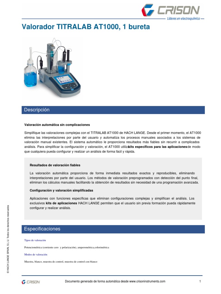 Valorador Automático TITRALAB AT1000 | PDF | Tecnología digital ...