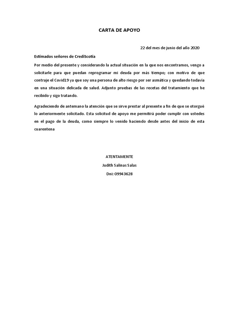 Solicitud de Apoyo por Covid-19 | PDF