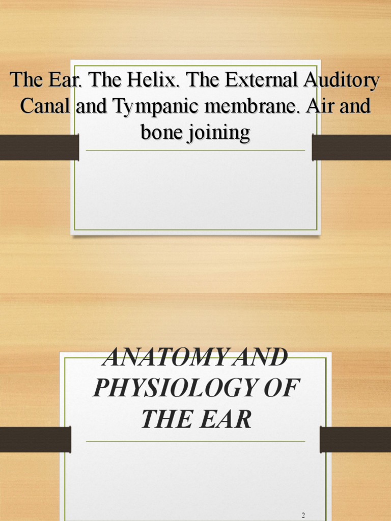 The Ear. The Helix. The External Auditory Canal and Tympanic Membrane ...