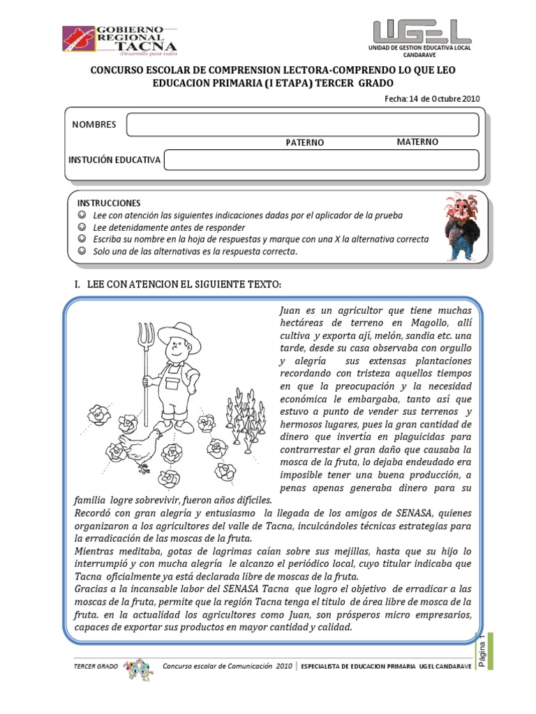 Comprension+lectora Tercer Grado | PDF | Cetacea | Agricultura