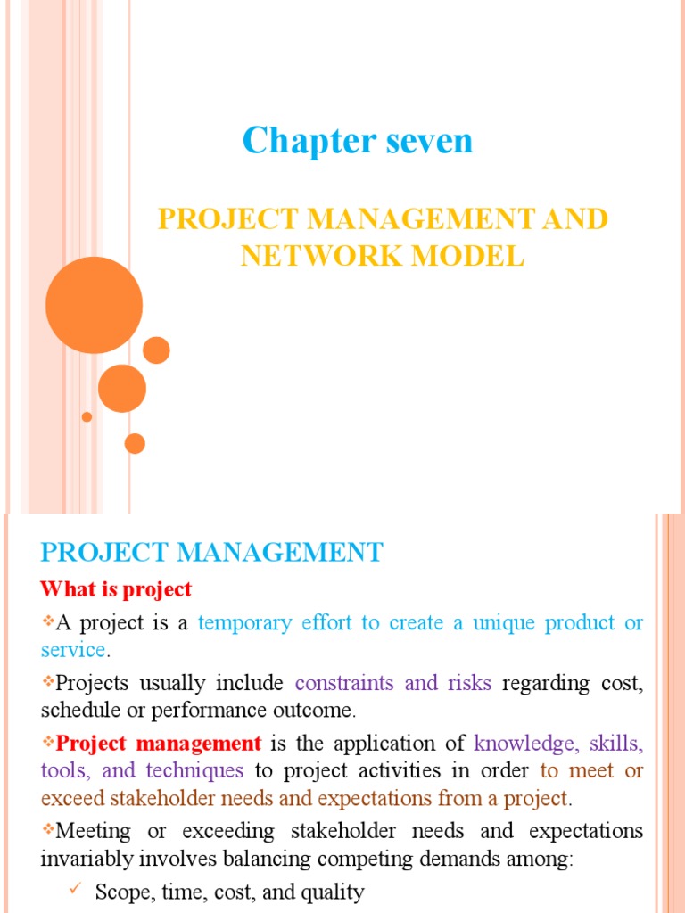 CHAPTER 7 Project Management and Network Analysis | PDF | Analysis ...