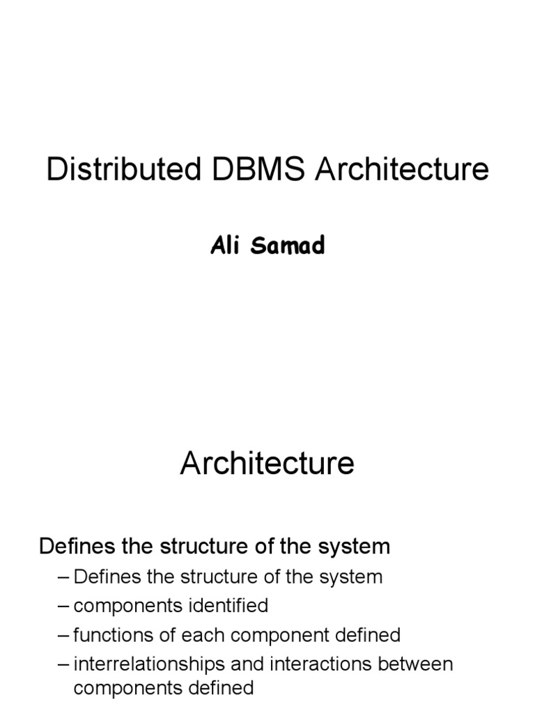 Distributed DBMS Architecture 19-4-10 | PDF | Databases | Client–Server Model