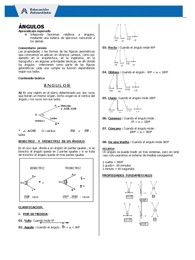 Ángulos | PDF | Perpendicular | Geometría