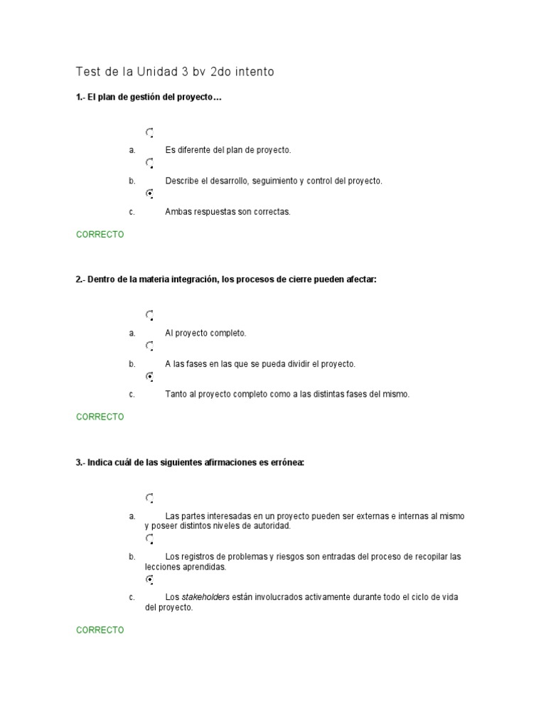 Test de La Unidad 3 BV 2do Intento | PDF