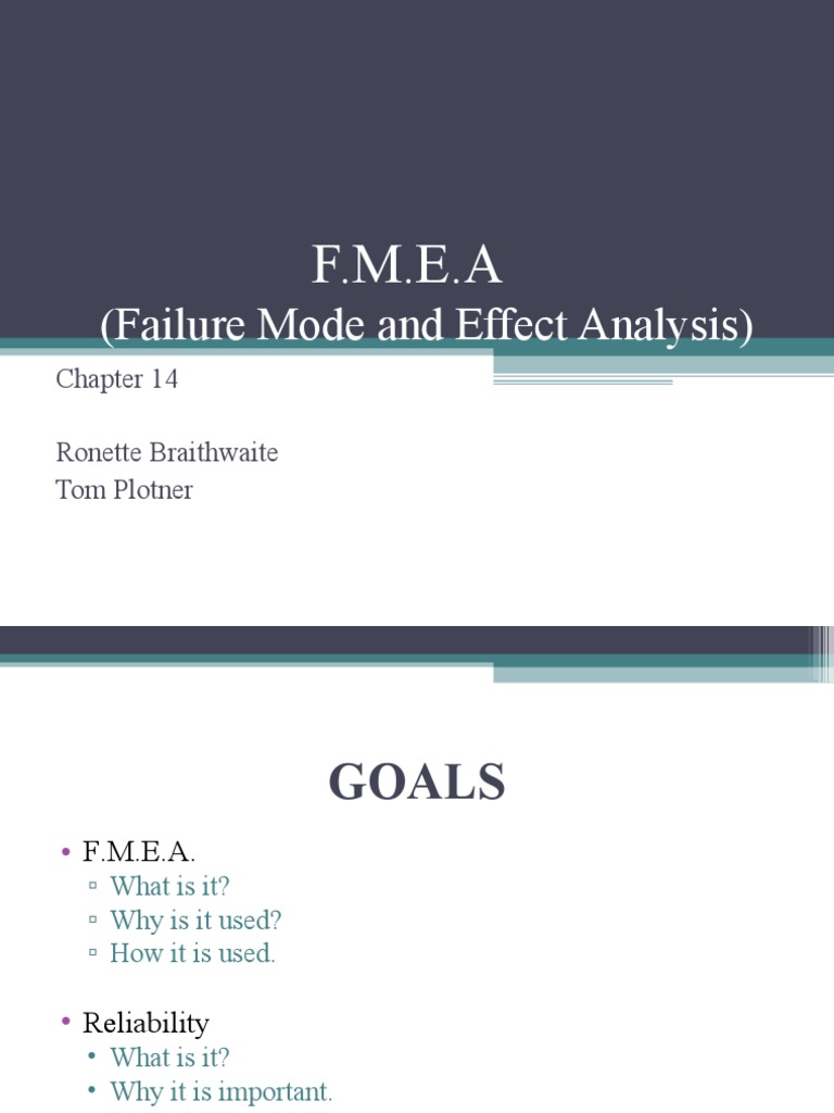 F.M.E.A: (Failure Mode and Effect Analysis) | PDF | Reliability Engineering | Systems Theory
