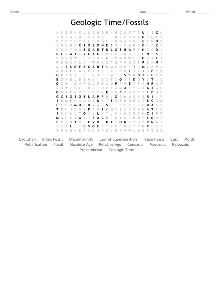Geologic TimeFossils Answer Key | PDF | Geology Of North America ...