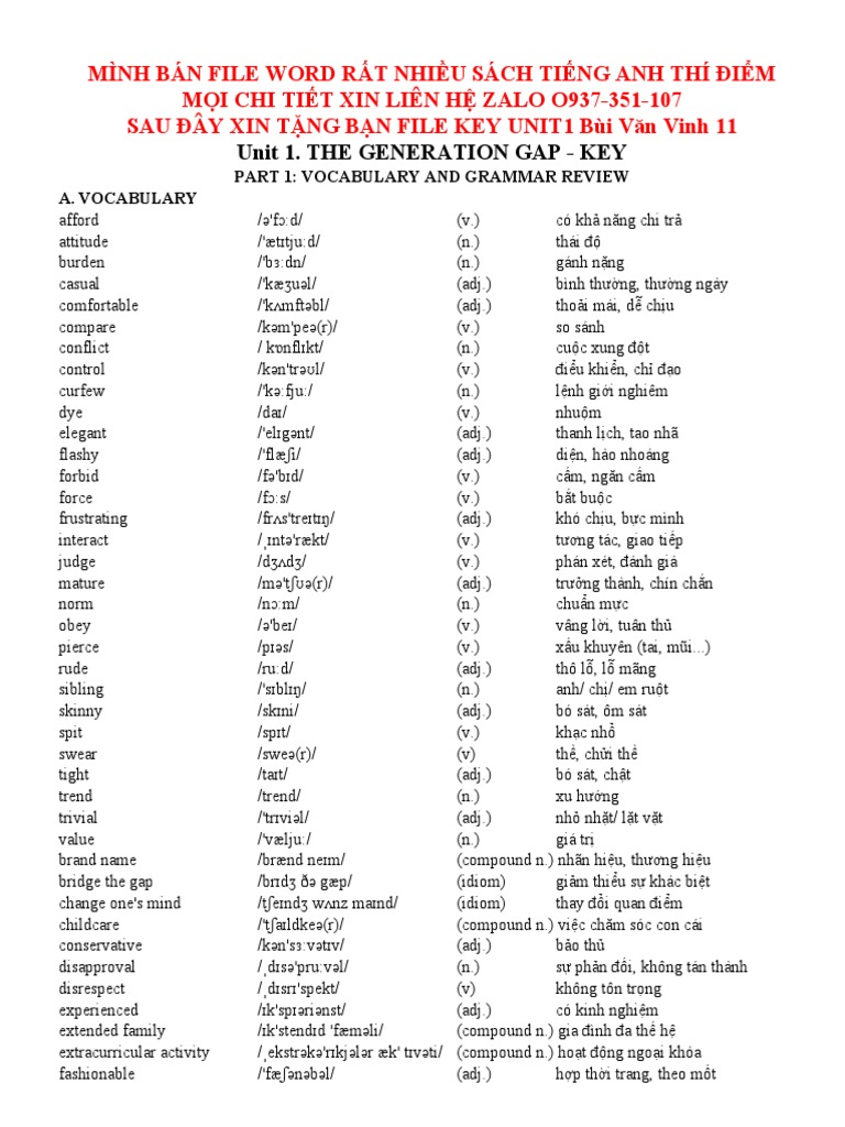 Bai Tap Tieng Anh Thi Diem Bui Van Vinh | PDF