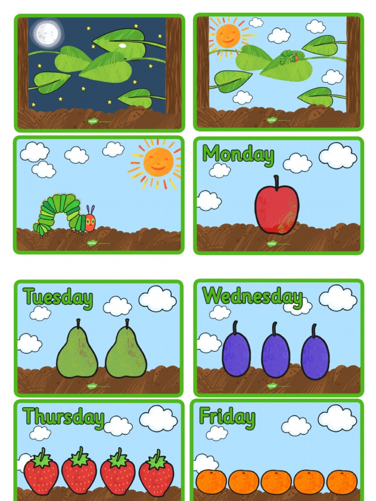 T T 1220A The Very Hungry Caterpillar Story Sequencing 4 Per A4 | PDF