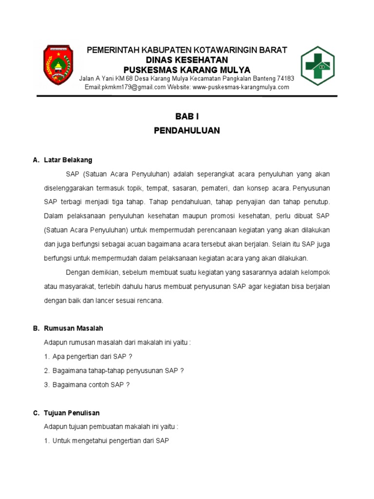Panduan Penyusunan Satuan Acara Penyuluhan | PDF
