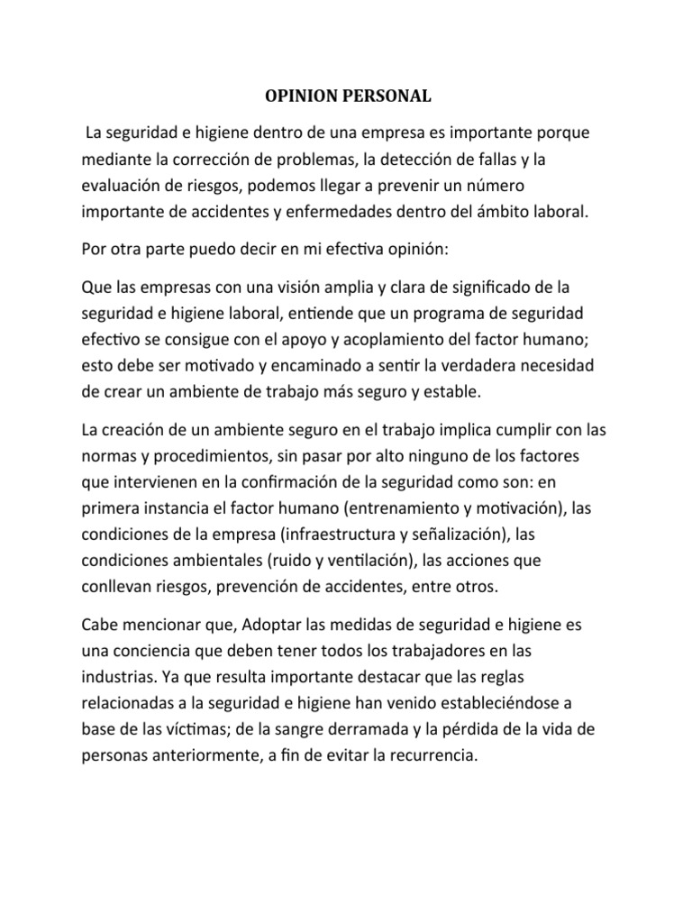 Opinion Personal | PDF