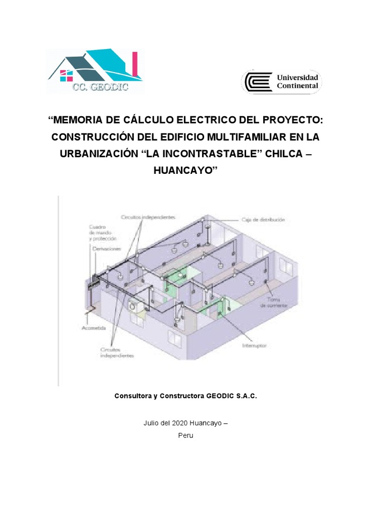 Memoria de Calculo Instalaciones Electricas | PDF | Circuito integrado | Electricidad