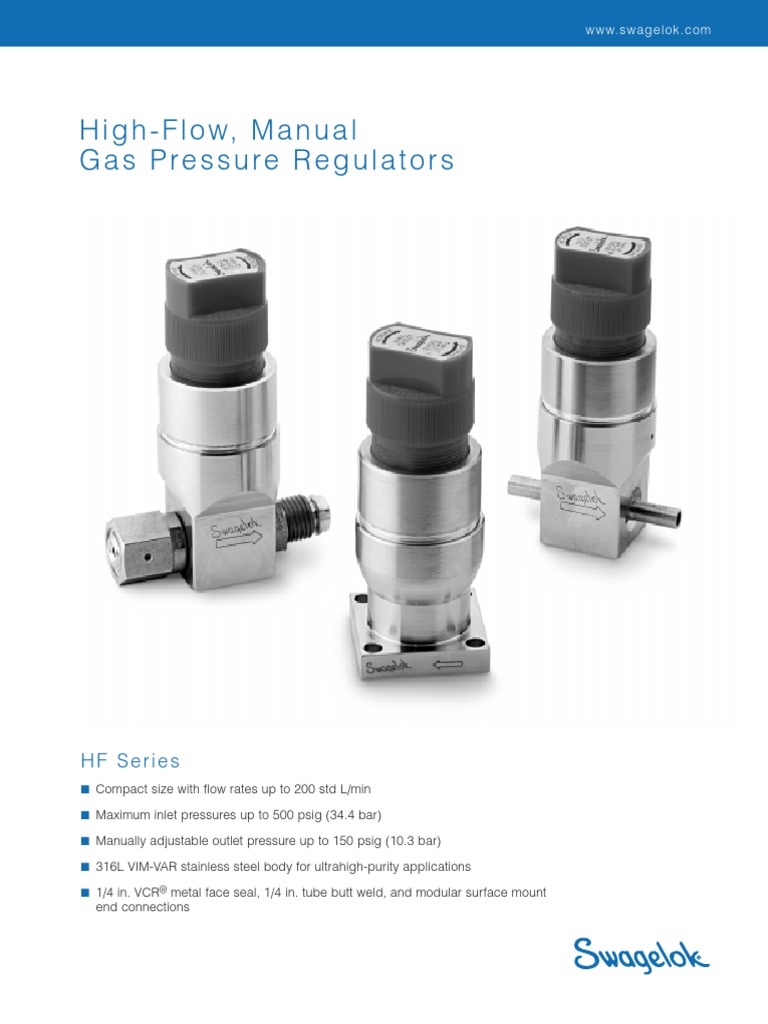 High-Flow, Manual Gas Pressure Regulators: HF Series | PDF | Materials ...