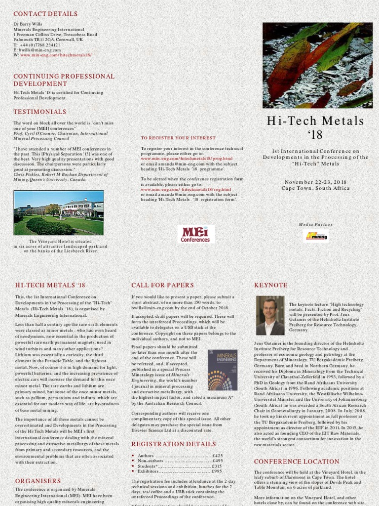 Hi-Tech Metals 18: Contact Details | PDF | Metals | Materials