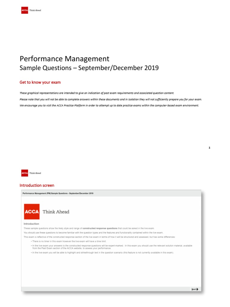 ACCA Exam Prep: Sample Questions | PDF