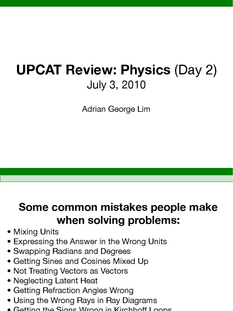 Physics Reviewer | PDF | Collision | Force