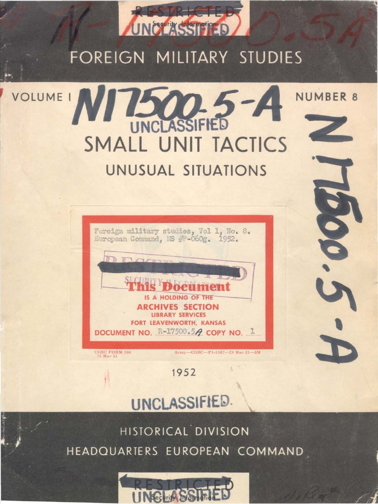 Small Unit Tactics in Combat | PDF | Defense Policy | Military Forces