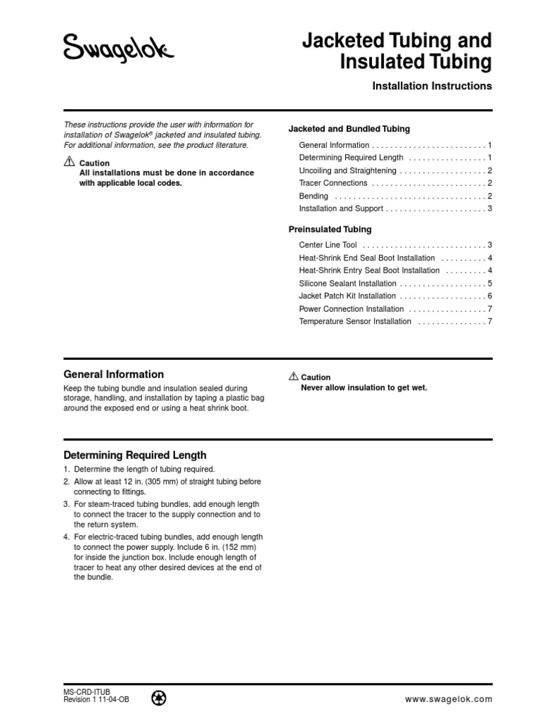 Instalasin Jacketed Tubing (MS-CRD-ITUB) | PDF | Pipe (Fluid Conveyance ...