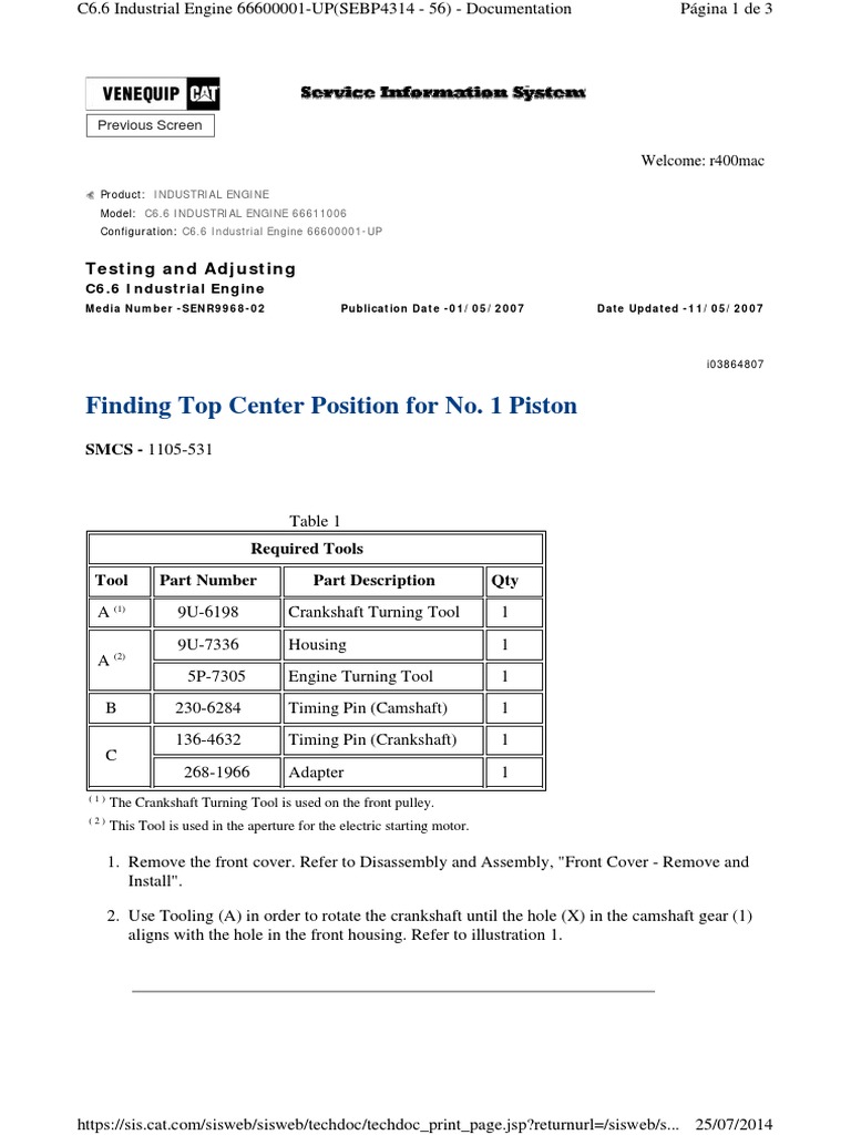 Finding Top Center Position For No. 1 Piston | PDF | Engines | Piston