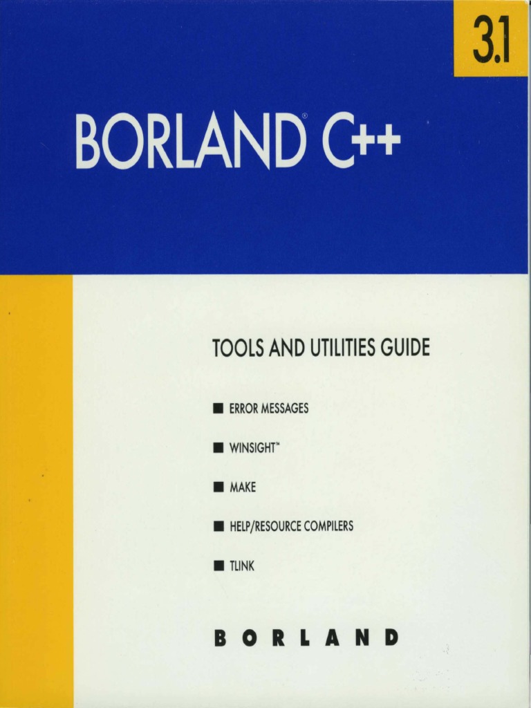 Borland C++ Version 3.1 Tools and Utilities 1992 | Library (Computing ...